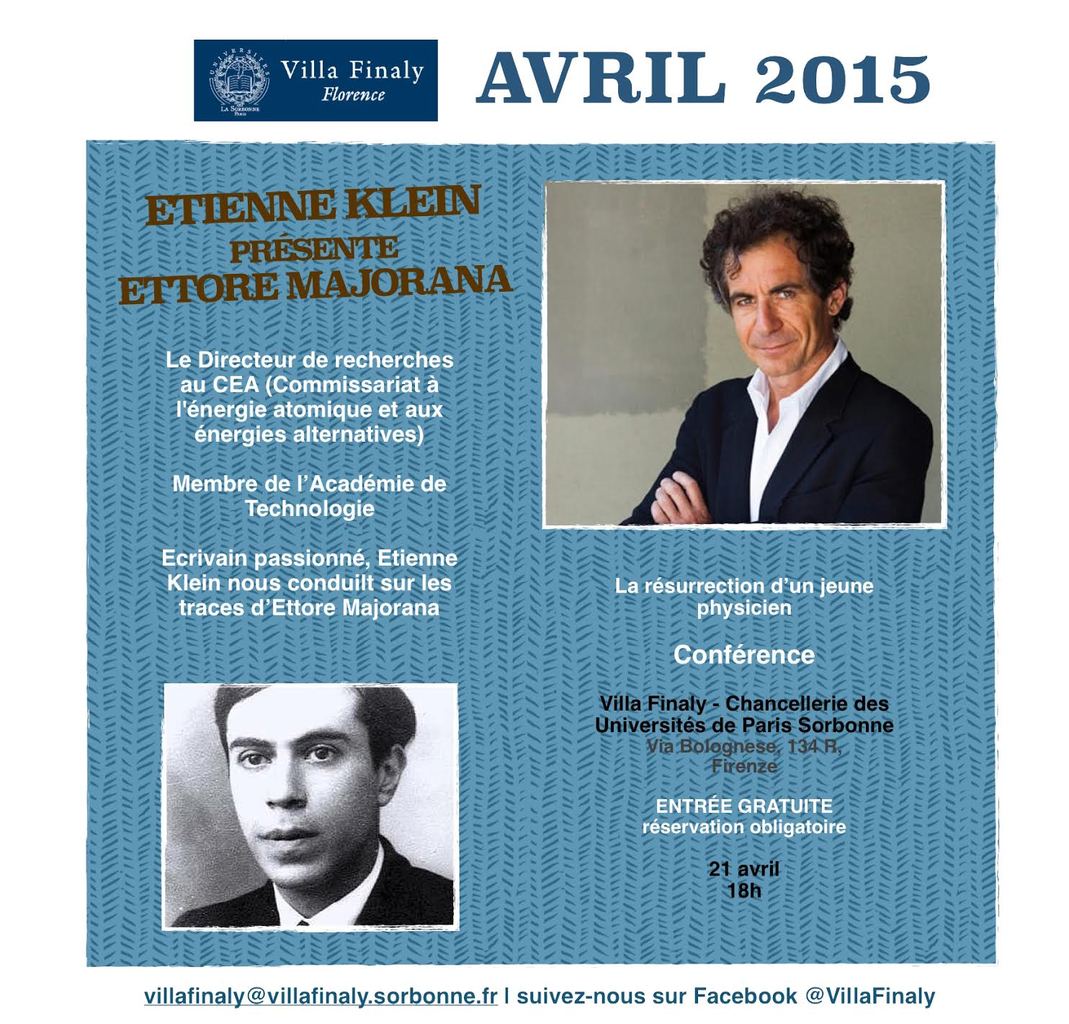 Ettore Majorana ou la résurrection d'un jeune physicien - Conférence d ...